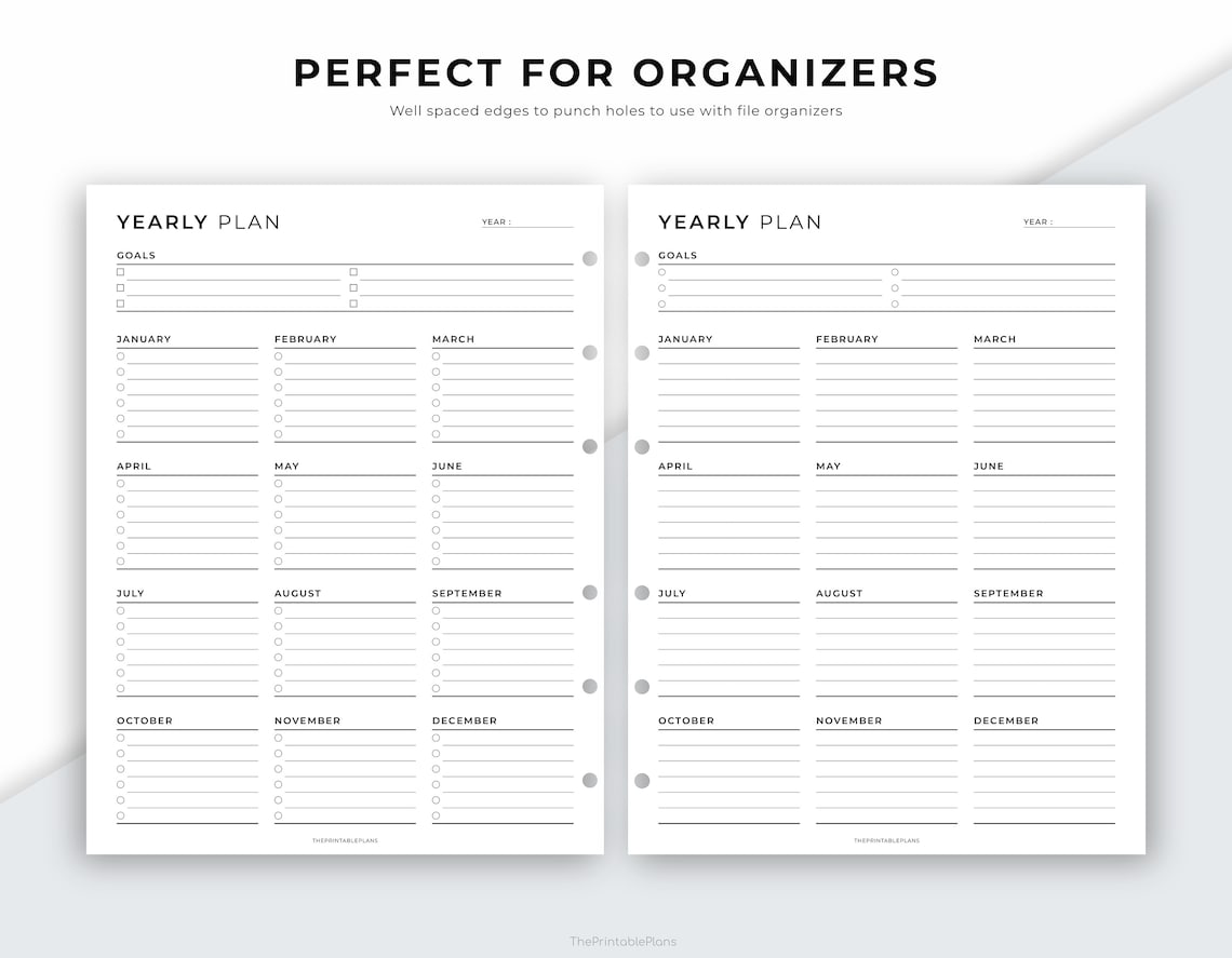 Yearly Goal Planner Printable, Goal Setting, Yearly Planner ...