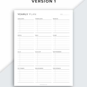 Yearly Tasks, Yearly to Do List, Yearly Planner, Annual Planner ...