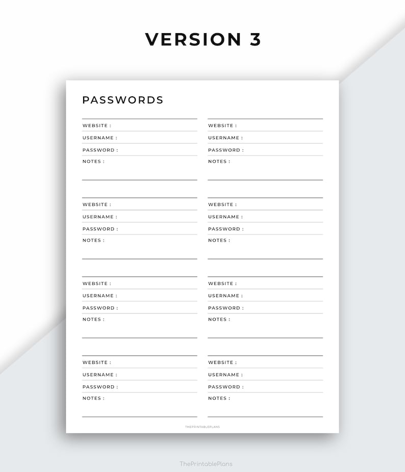 Password Tracker Printable, Password Log, Password Tracker, Password ...