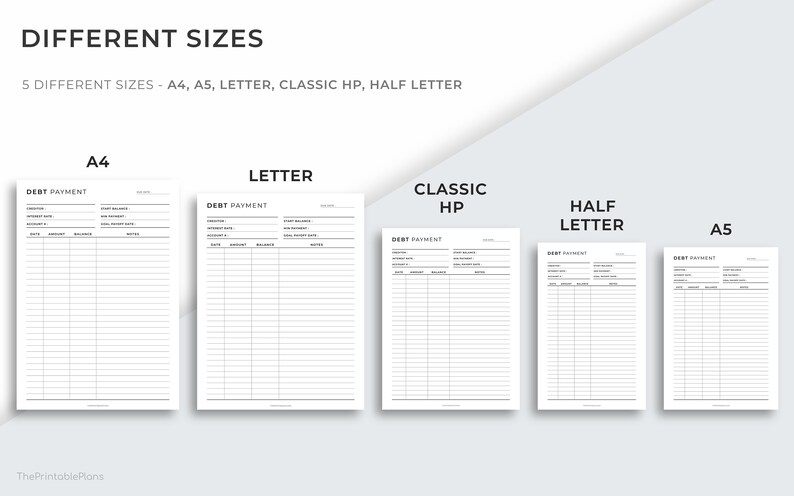 Debt Payment Tracker Printable, Debt Payoff Log, Debt Repayment Plan ...