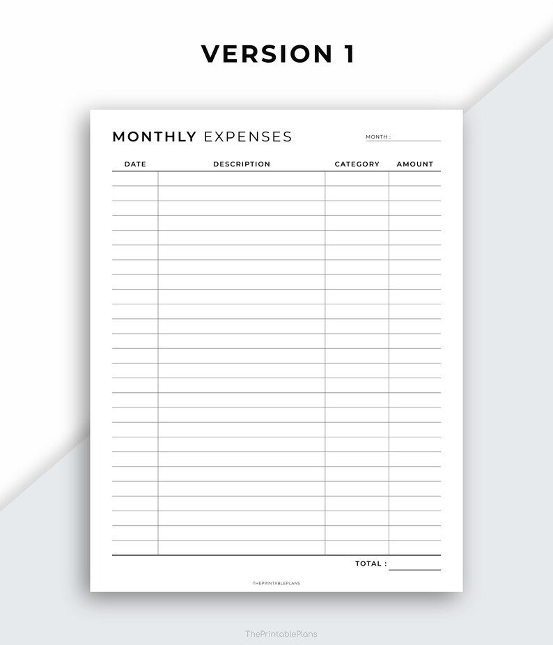 Monthly Expenses Tracker Printable, Expense Log Printable, Spending Log ...