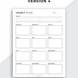 Yearly Goal Planner Printable, Goal Setting, Yearly Planner ...