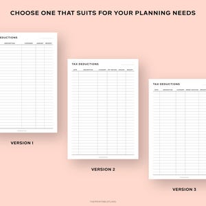 Tax Deduction Tracker Printable, Business Tax Log, Online Sales Tax Log ...