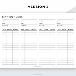 Sinking Funds Tracker Landscape, Savings Tracker Printable, Savings ...