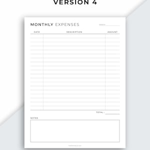 Monthly Expenses Tracker Printable, Expense Log Printable, Spending Log ...