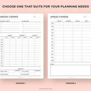 Annual Finance Planner Printable, Yearly Finance Overview, Yearly ...
