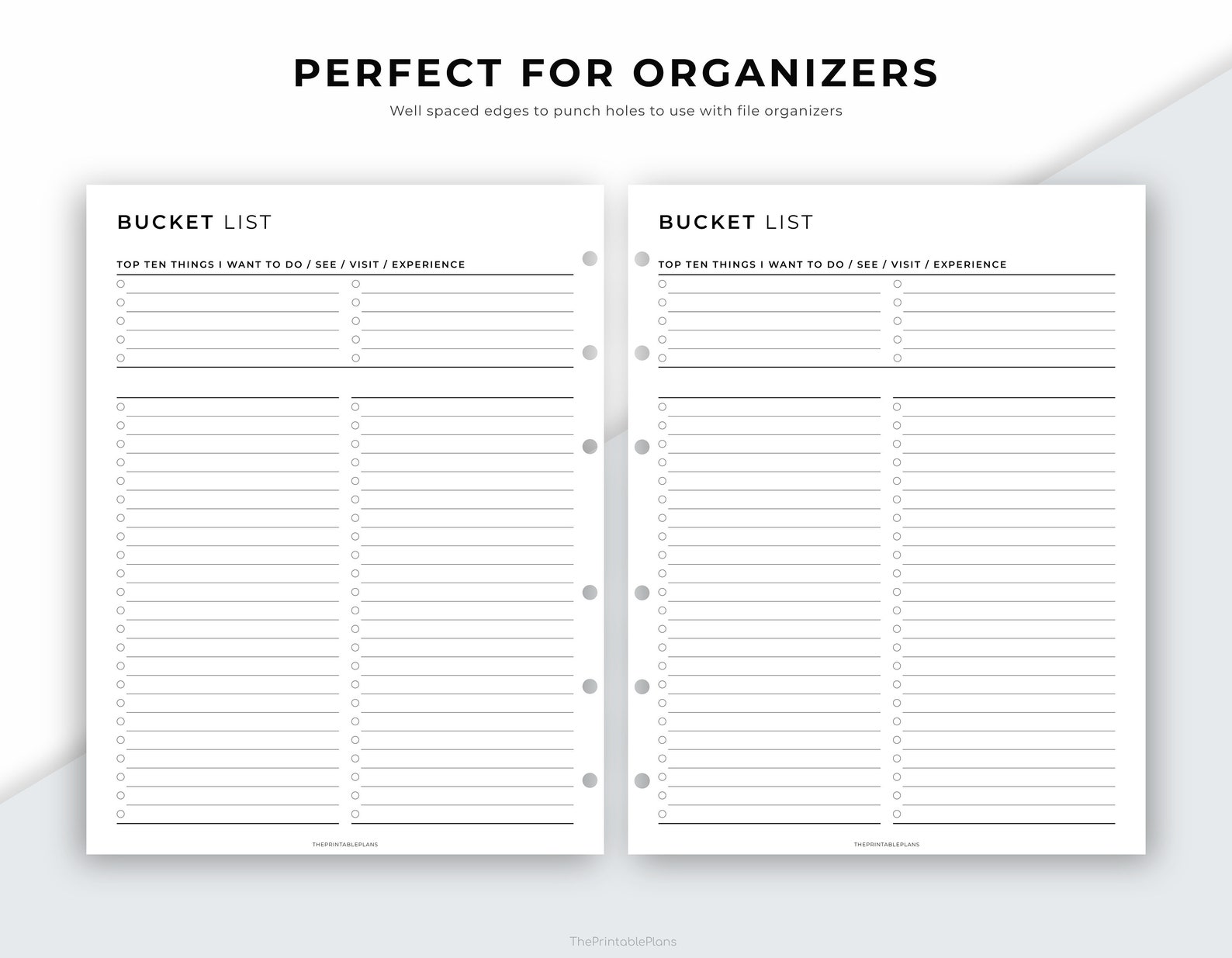 Bucket List Printable, Life Goals Planner, to Do List Plan, Bucket List ...