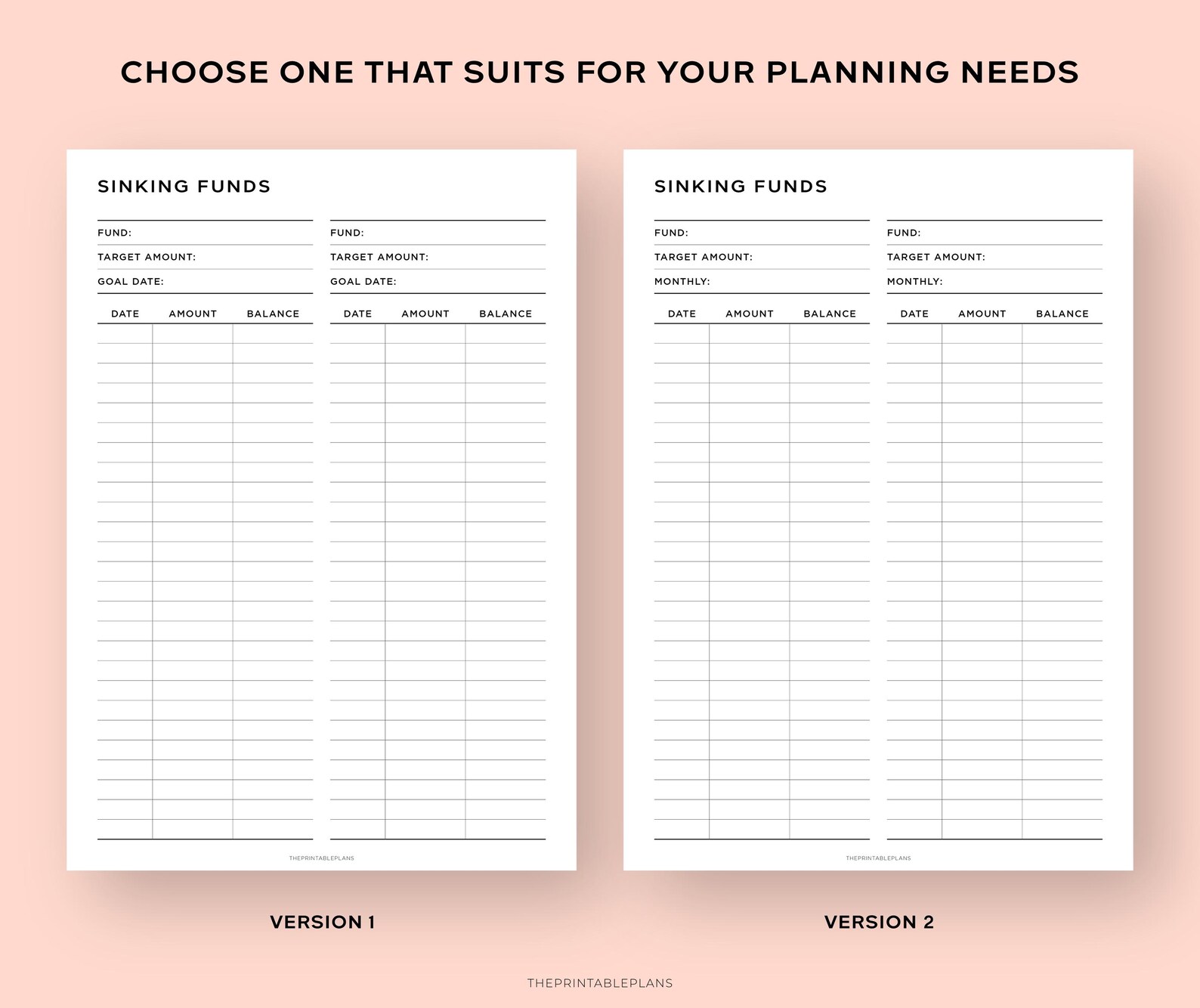 Sinking Funds Tracker Printable, Sinking Funds Printable, Savings ...
