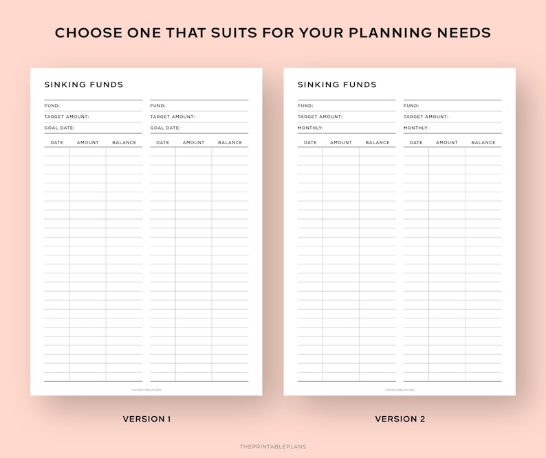 Sinking Funds Tracker Printable, Sinking Funds Printable, Savings ...