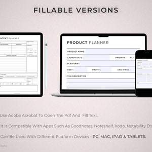 Printable Business Planner Bundle, Small Business, Product and Social ...