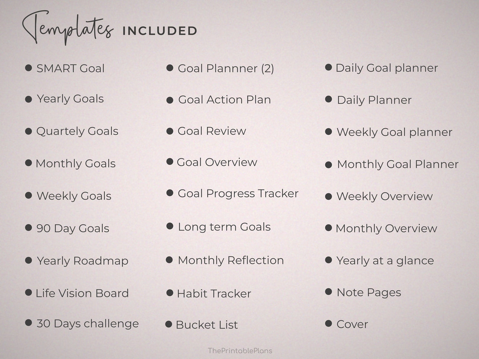 Printable Goal Planner Bundle Daily Weekly Monthly - Etsy