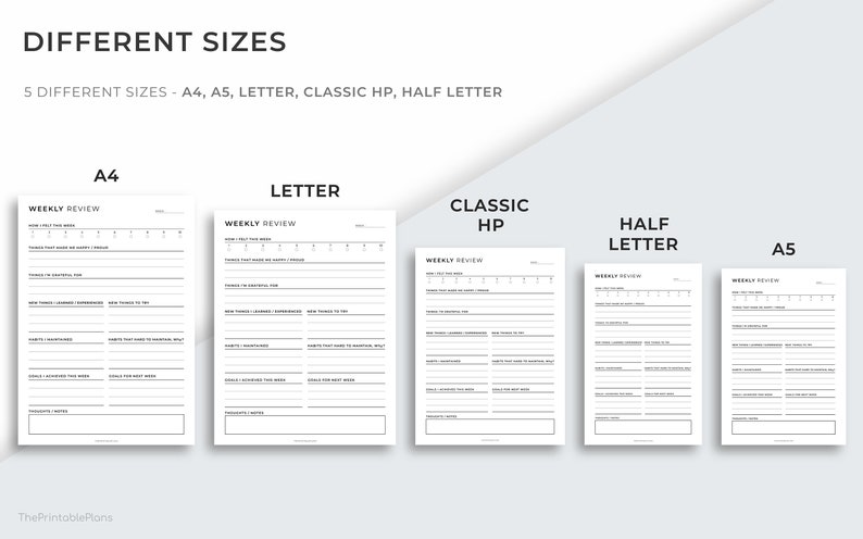 Weekly Review Printable Weekly Reflection Weekly Evaluation Etsy
