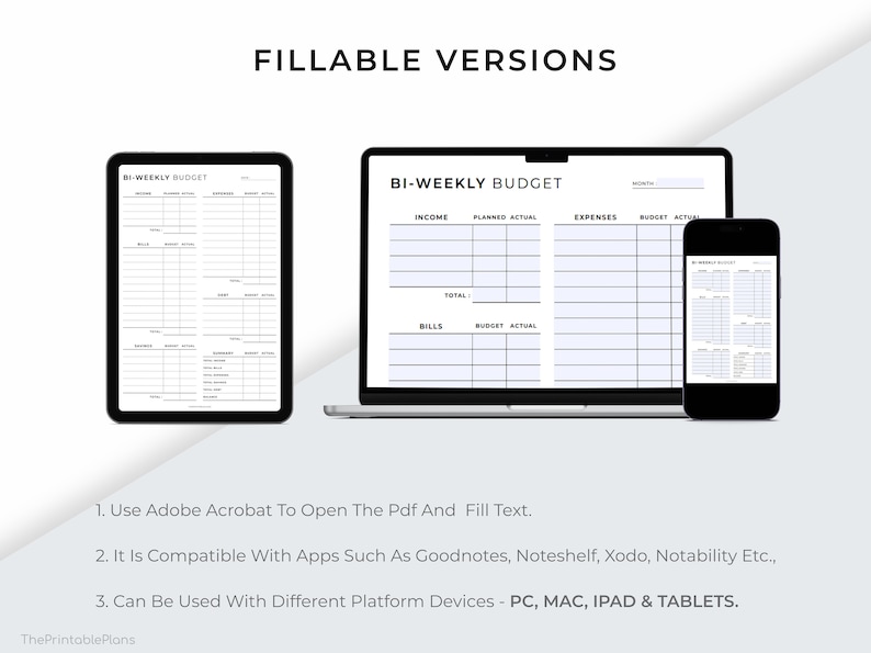 Bi Weekly Budget Planner Printable, Bi-weekly Template, Paycheck Budget ...