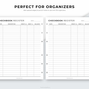 Checkbook Register Printable, Check Transaction Tracker, Checkbook ...