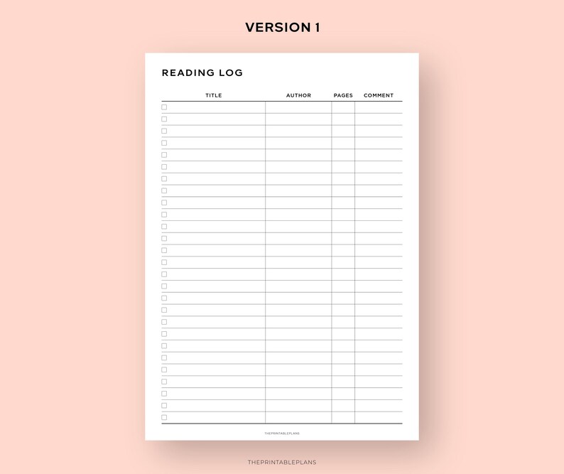 Reading Log Printable, Reading Tracker, Books to Read, Books I've Read ...