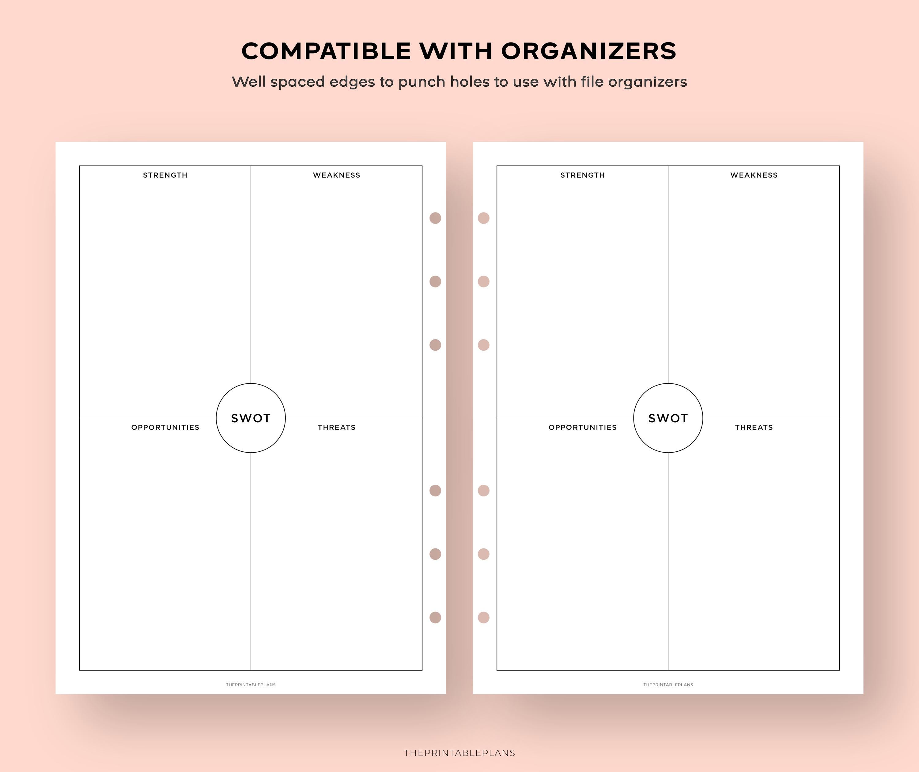 SWOT Analysis Printable, SWOT Analysis Template, Business Plan Template ...