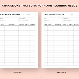 Checkbook Register Printable, Check Register, Checkbook Register ...