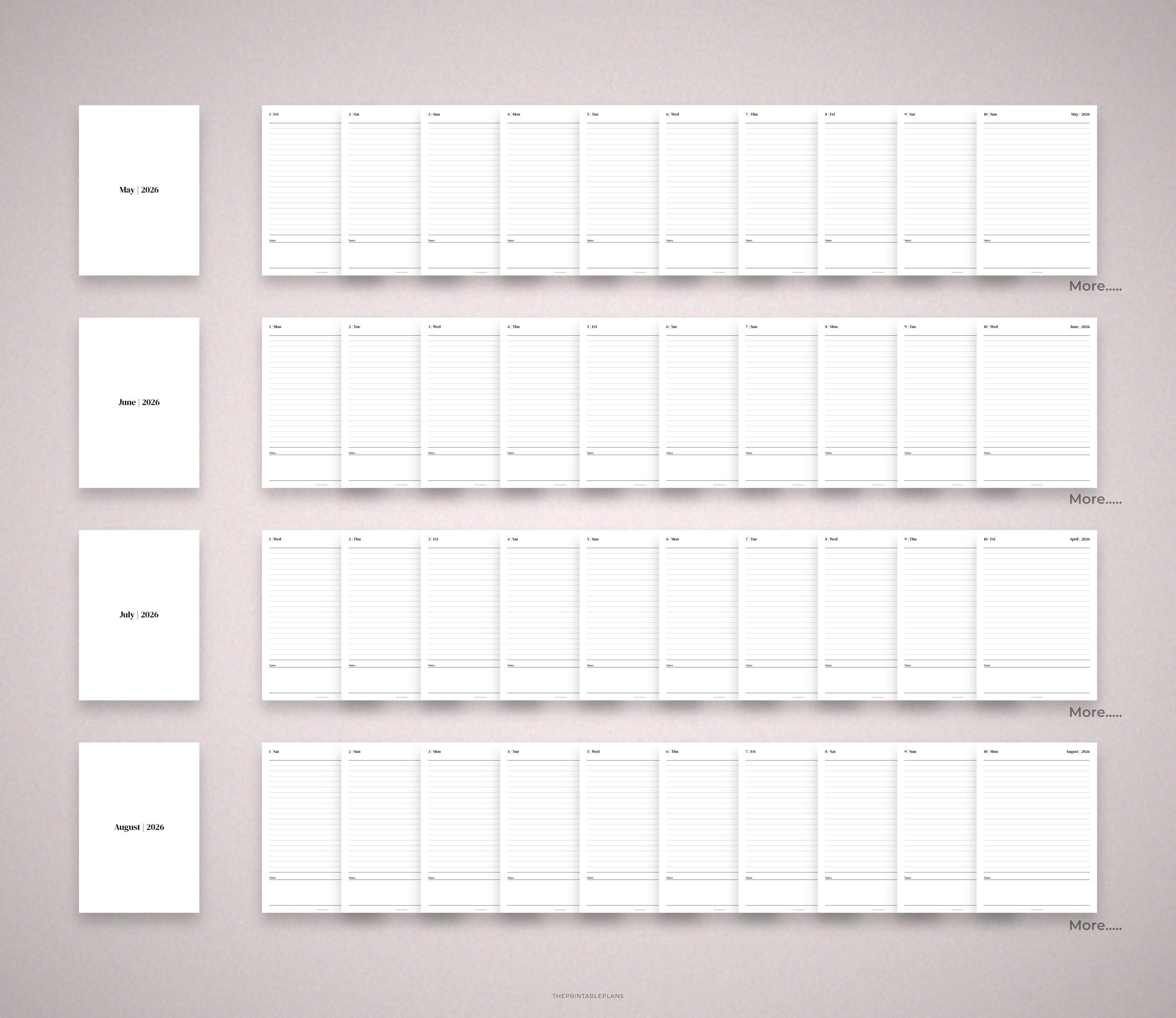 2026 Daily Diary Planner Printable, 2026 Daily Journal Planner, KDP ...