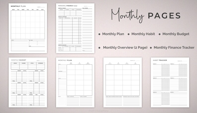 Printable Planner Personal Planner Bundle Daily Weekly - Etsy