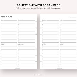 Week on Two Pages, Weekly Planner Printable, Productivity Planner, Week ...