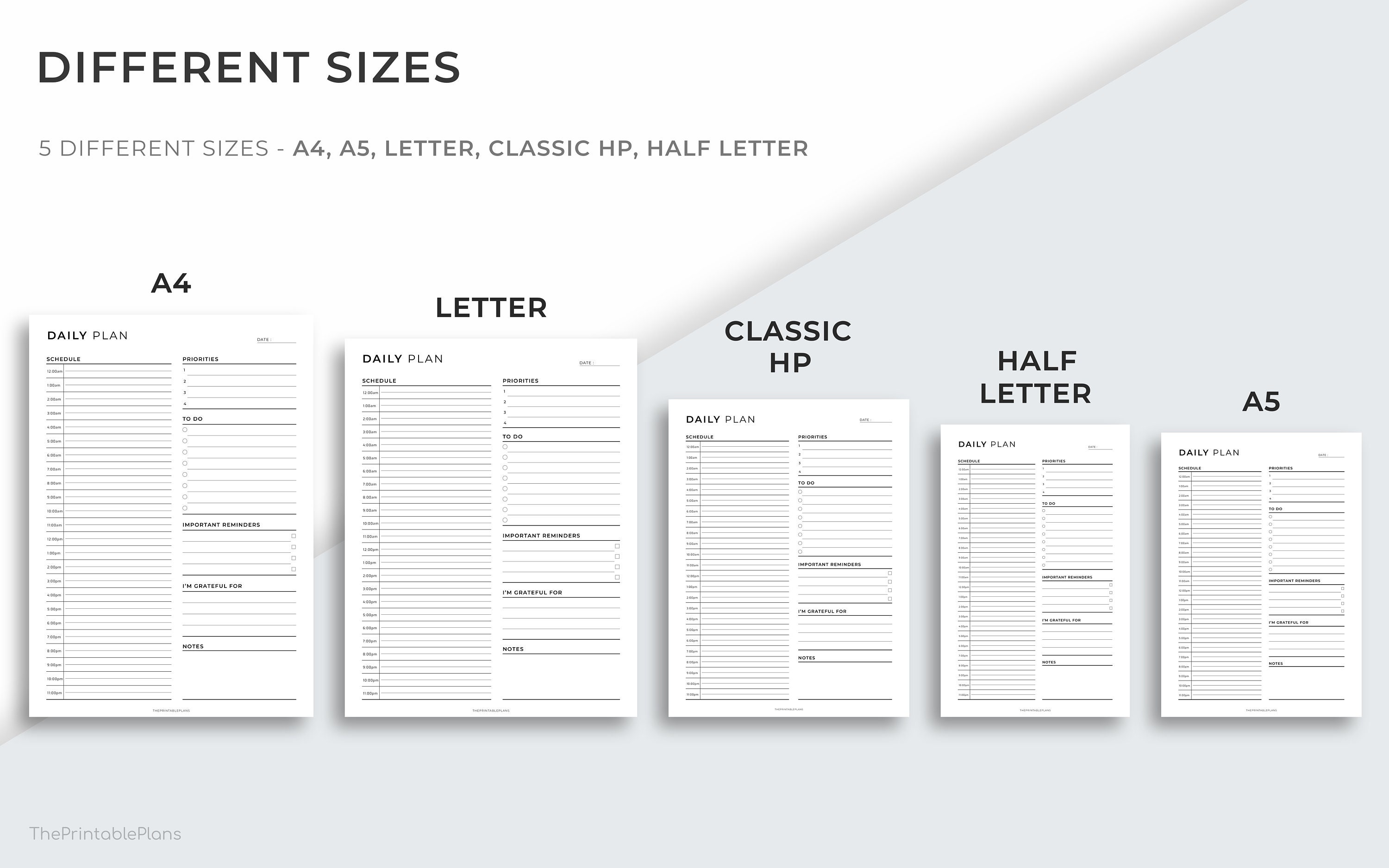 24 Hour Daily Planner Printable, Hourly Planner, Daily Planner, to Do ...