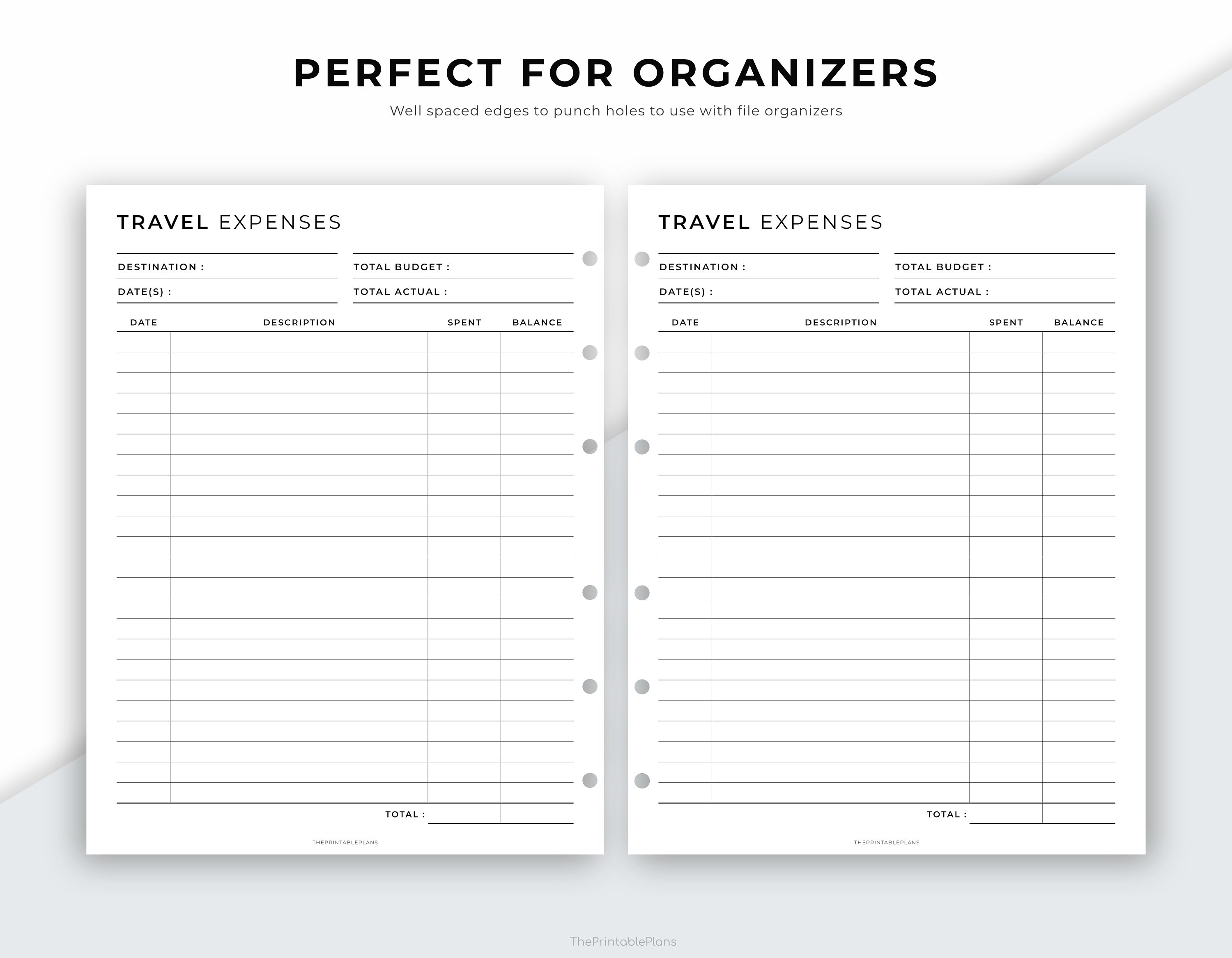 Simple Travel Expenses Tracker Printable Vacation Spending - Etsy