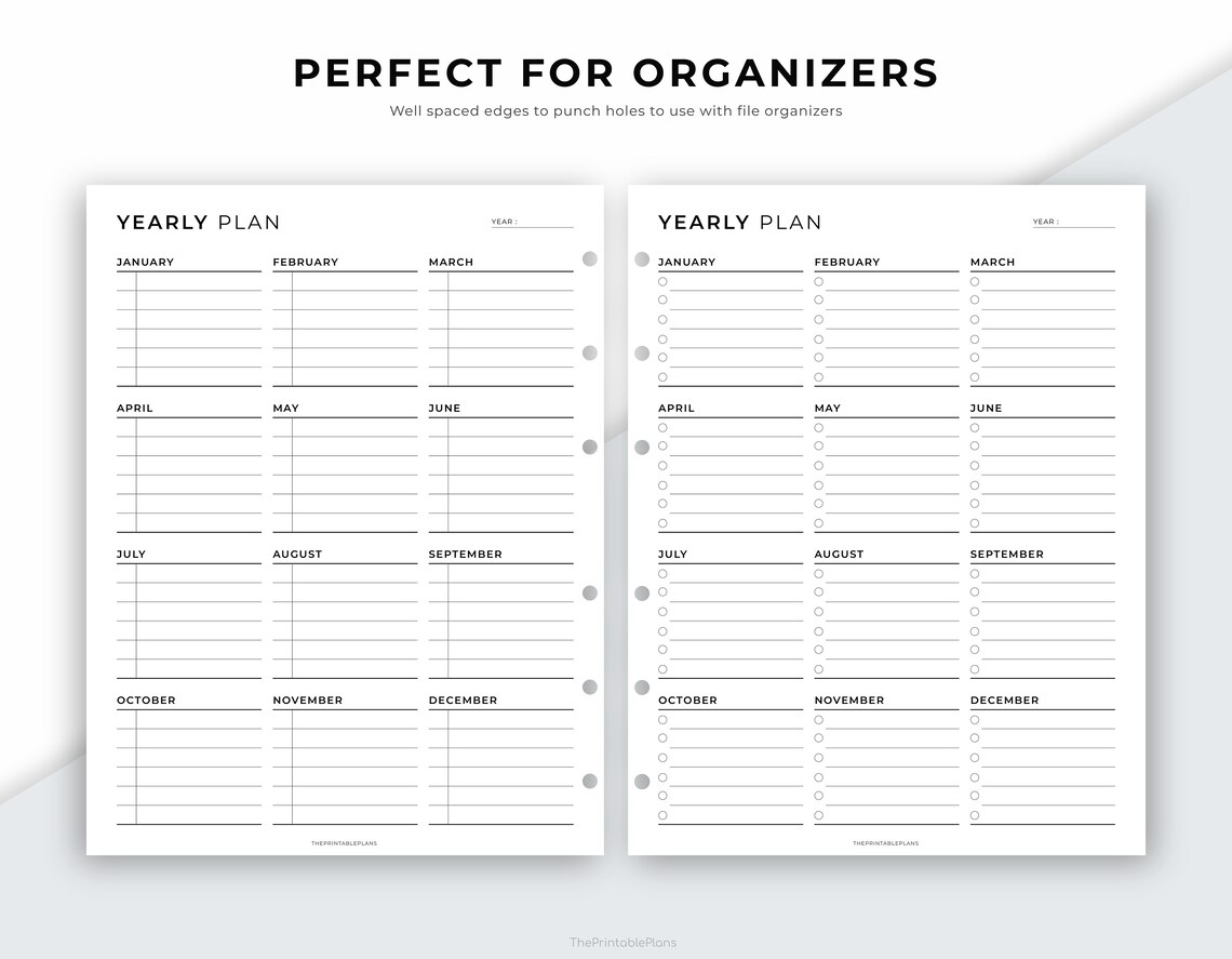Yearly Tasks, Yearly to Do List, Yearly Planner, Annual Planner ...