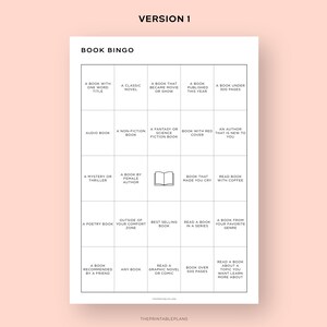 Book Bingo Template Printable, Reading Bingo Sheets, Reading Challenge ...