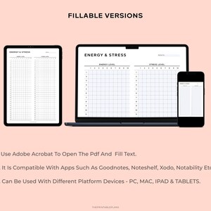 Energy and Stress Tracker Printable, Energy Level Tracker, Stress Tracker, Mental Health Care ...