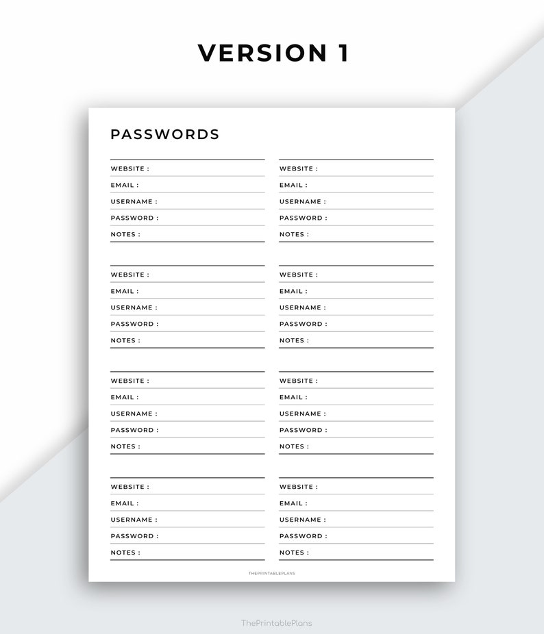 Password Tracker Printable, Password Log, Password Tracker, Password ...