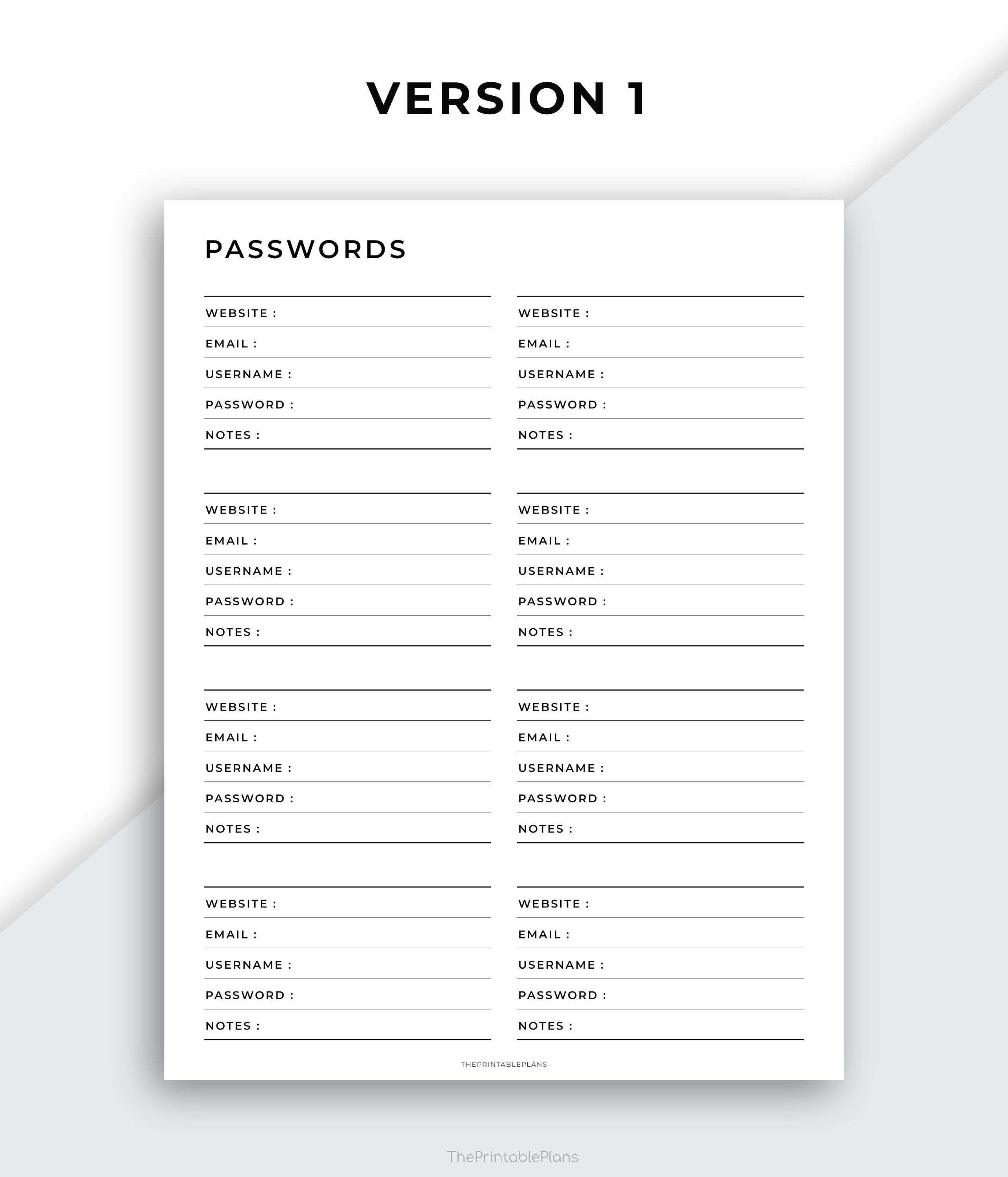 Password Tracker Printable, Password Log, Password Tracker, Password ...