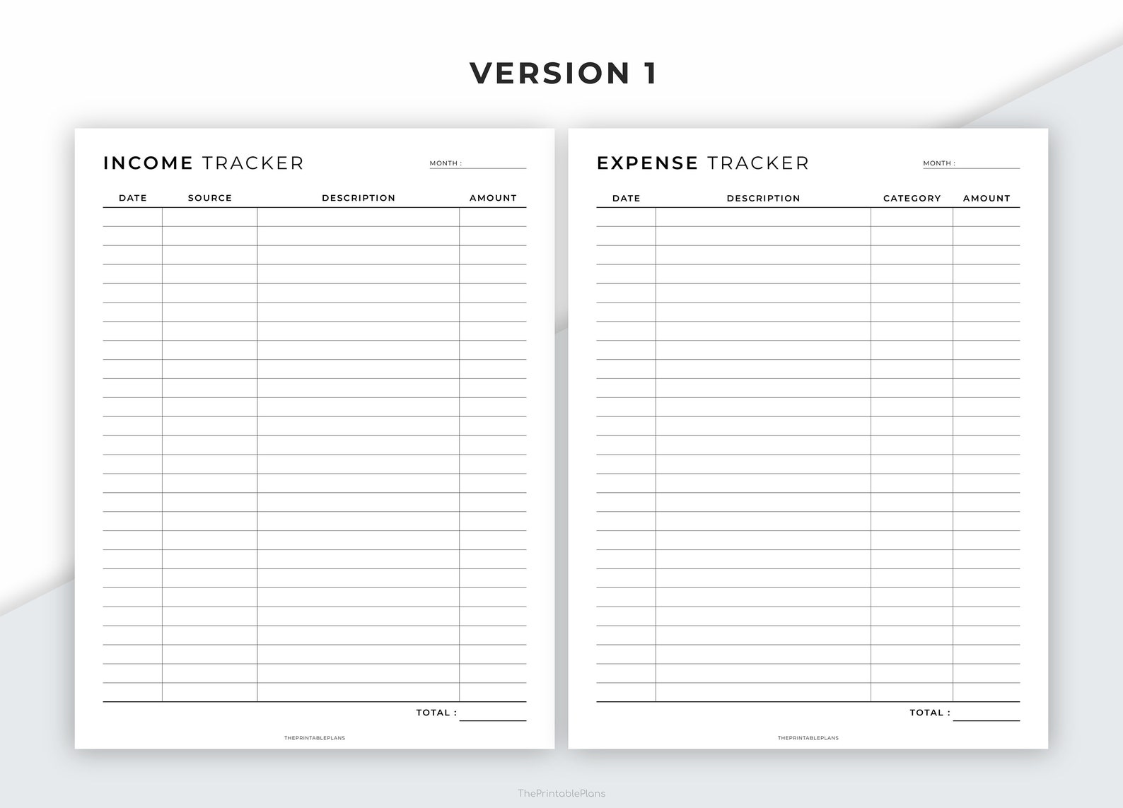 Income Tracker Printable, Expense Tracker Printable, Money Tracker ...