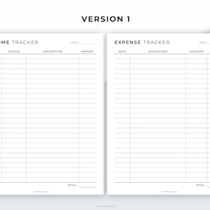 Income Tracker Printable, Expense Tracker Printable, Money Tracker ...