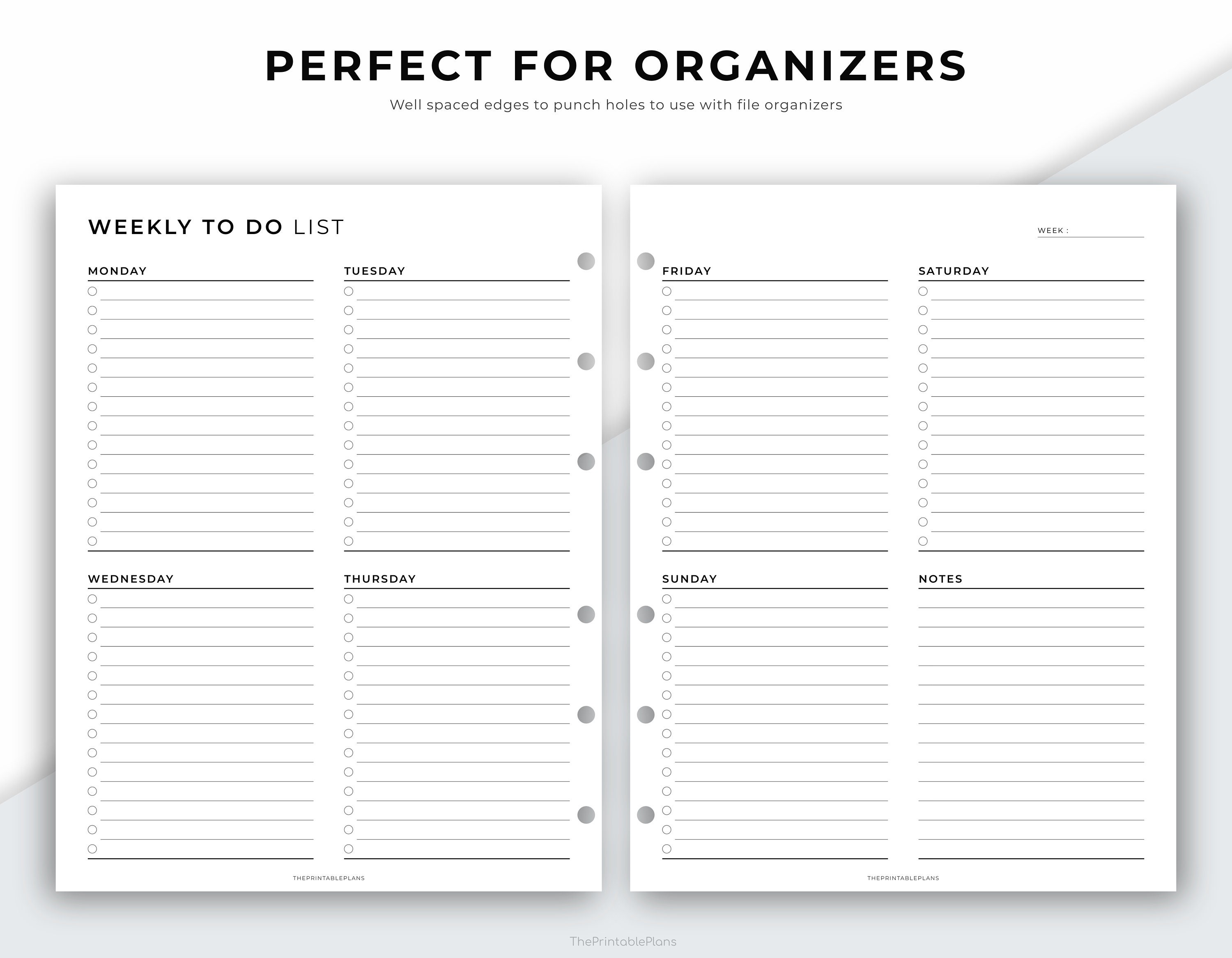 Weekly to Do List 2 Pages Printable, Weekly Task List, Weekly Checklist ...