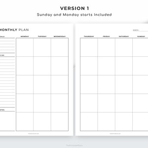 Monthly Goal Planner Printable, Monthly Planner, Productivity Planner ...