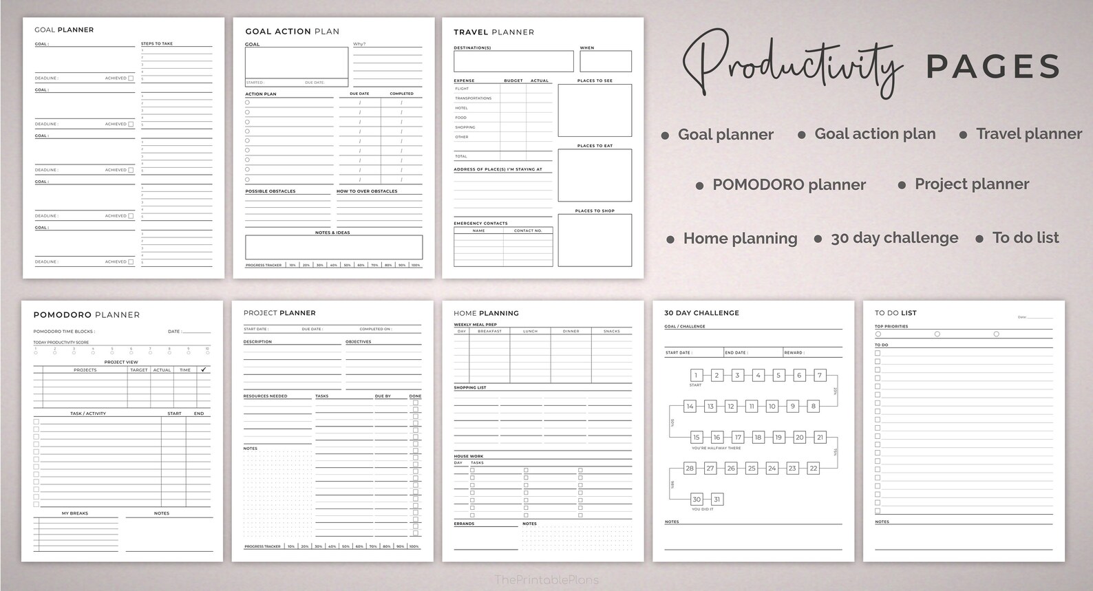Printable Planner Personal Planner Bundle Daily Weekly - Etsy