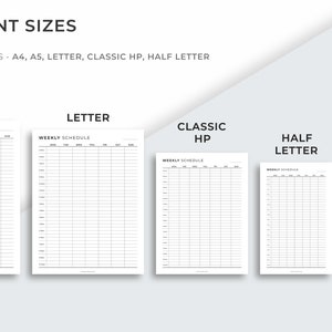 Half Hour Weekly Schedule, Weekly Planner Printable, Week at a Glance ...