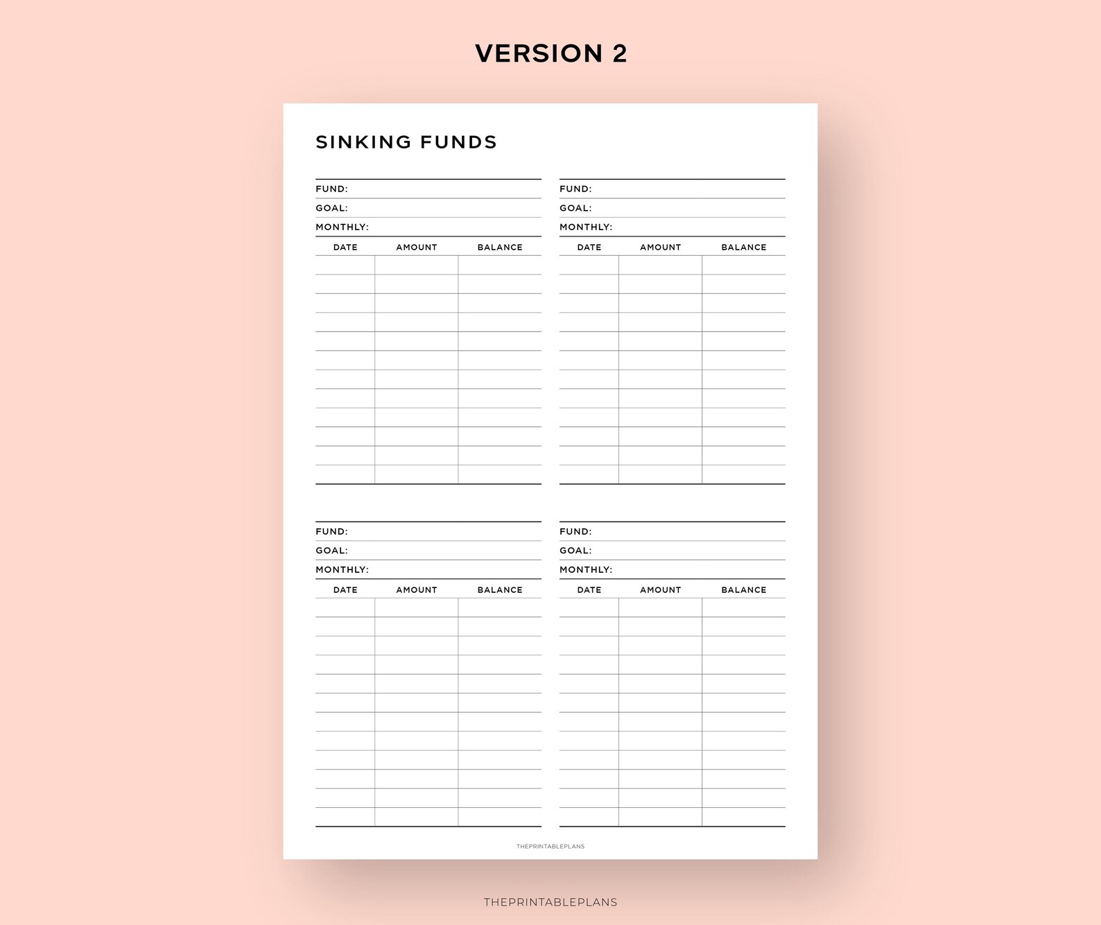 Sinking Funds Tracker Printable, Sinking Funds Printable, Savings ...