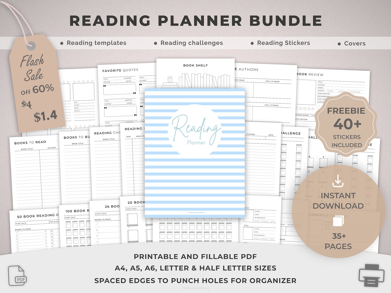Reading Planner Bundle Printable Reading Journal Reading - Etsy