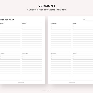 Weekly Planner on Two Pages, Weekly Schedule Organizer, to Do List ...