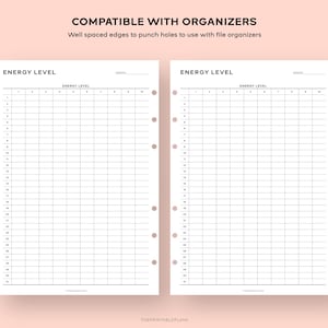 Daily Energy Level Tracker Printable, Monthly Energy Level Tracker ...