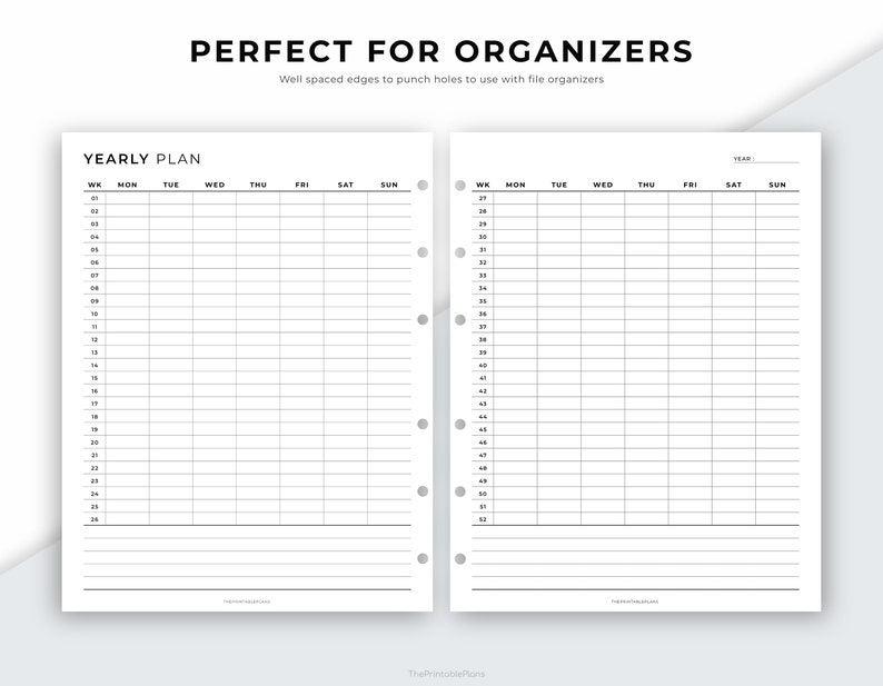 Yearly Planner Printable, Annual Planner, Productivity Planner, Yearly ...