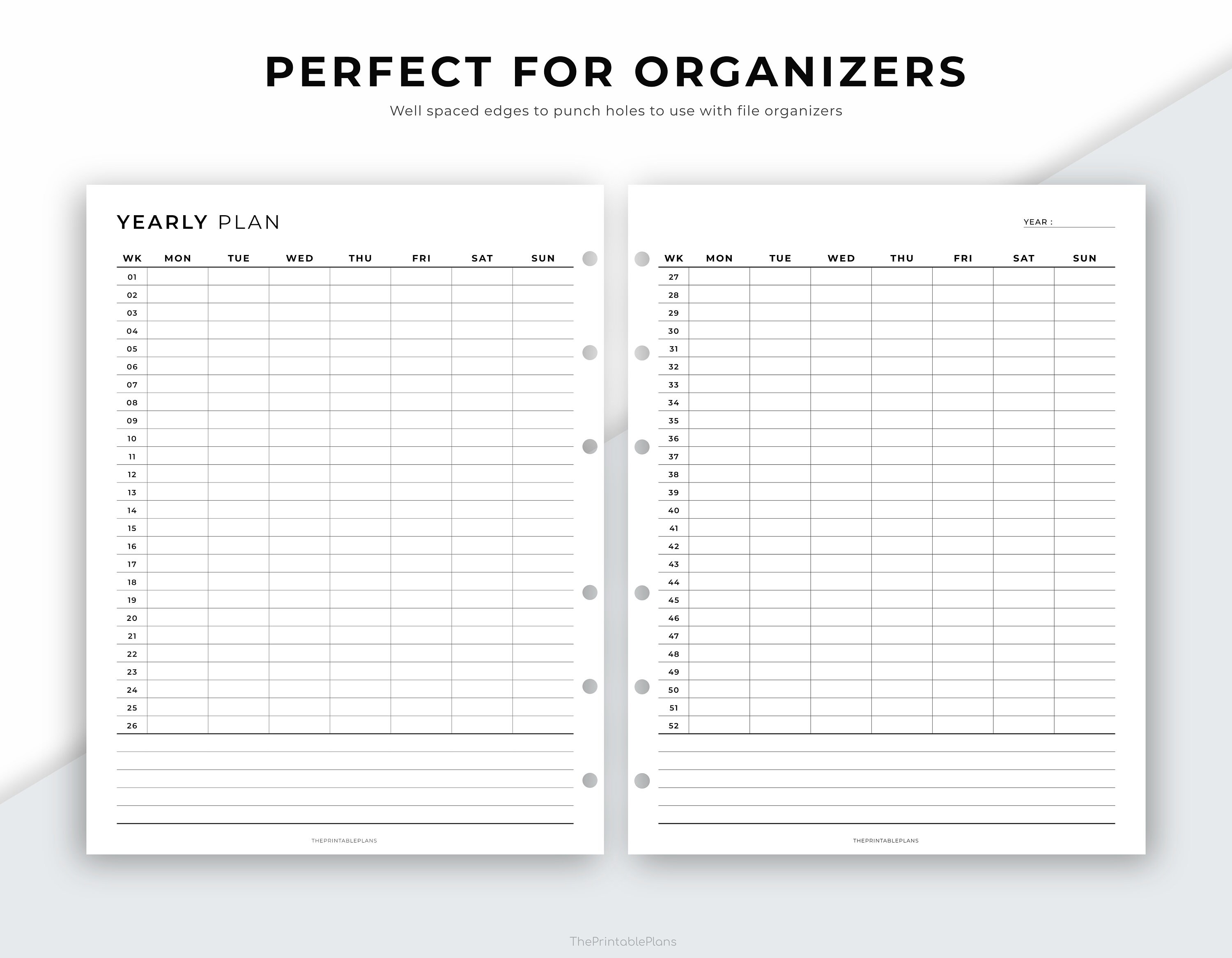 Yearly Planner Printable, Annual Planner, Productivity Planner, Yearly ...