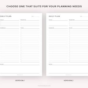 Simple Daily Planner Printable, Daily Schedule, Daily Productivity ...