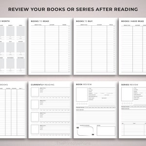 Reading Planner Bundle Printable, Reading Journal Printable, Reading ...