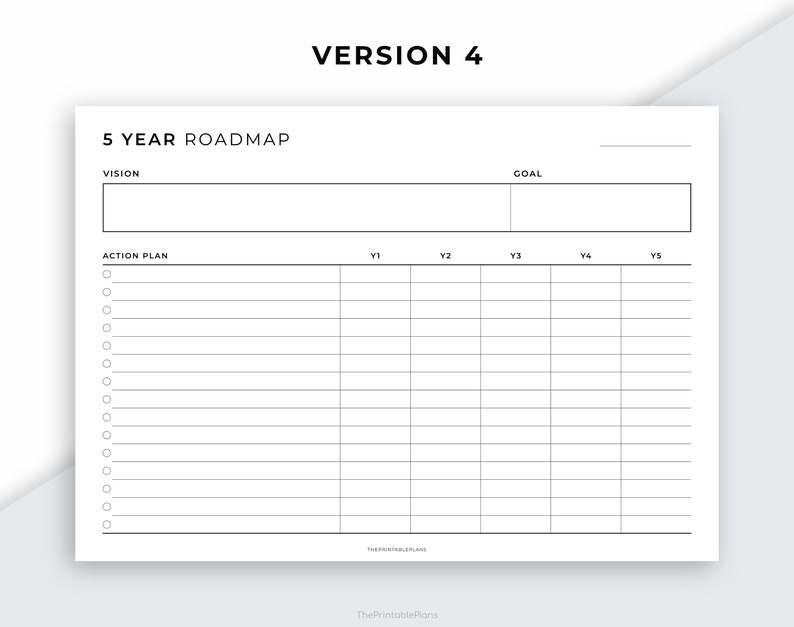 Goal Roadmap Printable, Goal Setting, Goal Action Plan, Project Yearly ...
