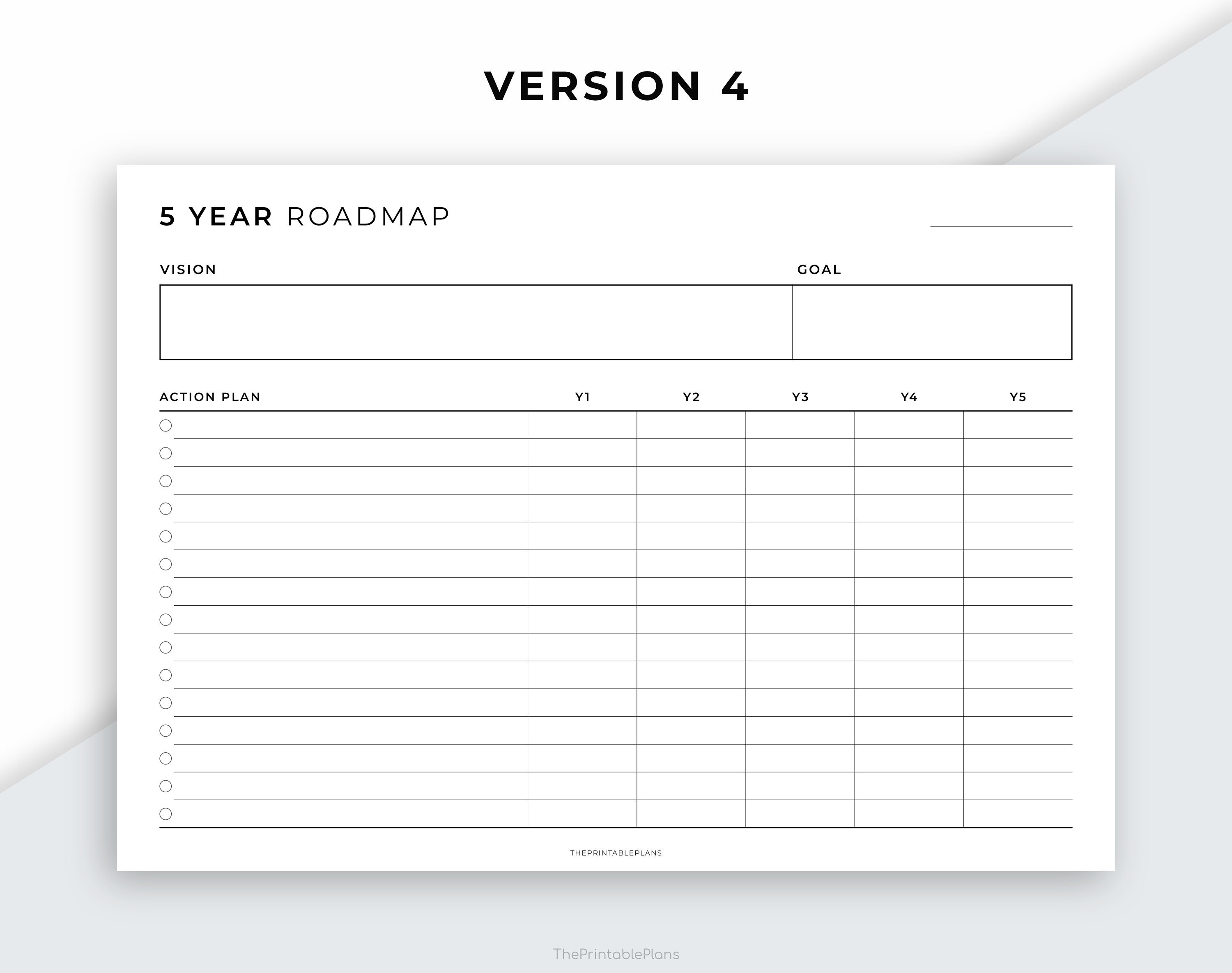 Goal Roadmap Printable, Goal Setting, Goal Action Plan, Project Yearly ...