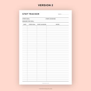 Simple Step Tracker Printable, Step Log Template, Walking Journal ...