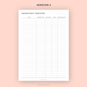 Inventory Tracker Printable, Inventory Management Form, Inventory Sheet ...