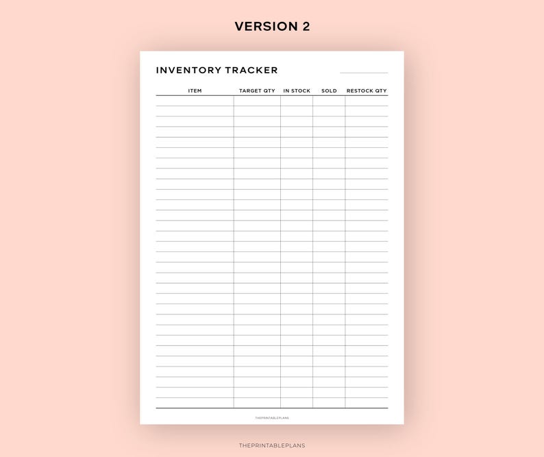 Inventory Tracker Printable, Inventory Management Form, Inventory Sheet ...